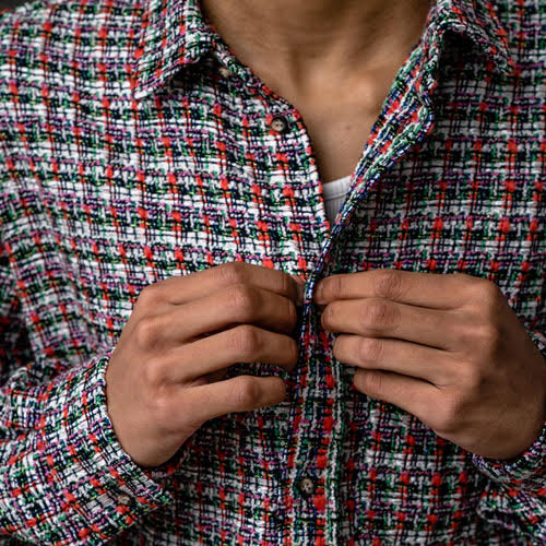 INNOCENCE TWEED SHIRT RED – INNOCENCE NYC